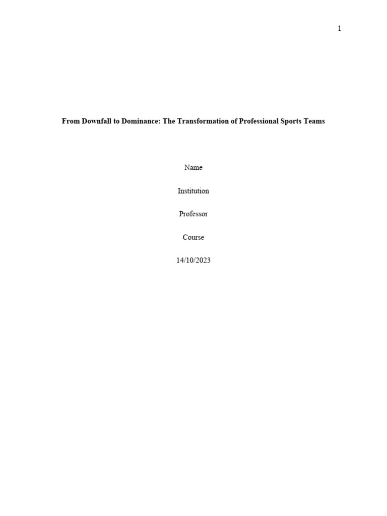 From Downfall To Dominance-1 | PDF | Organizational Behavior | Popular ...