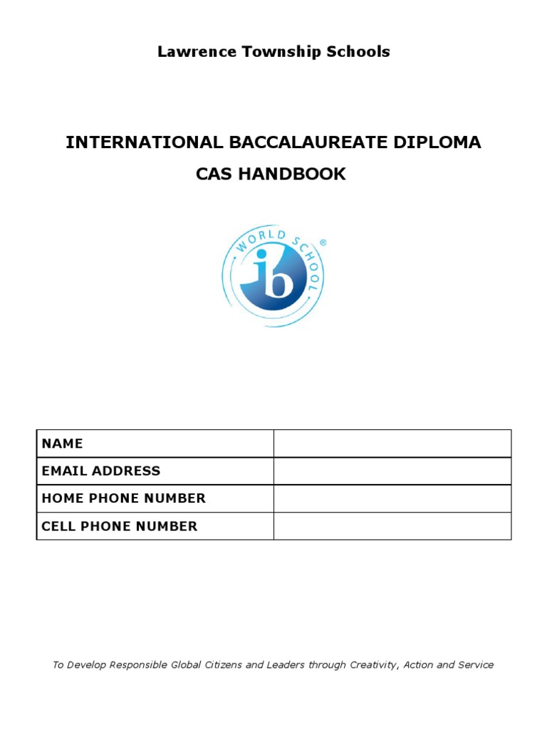 CAS book- IB | Creativity | Community