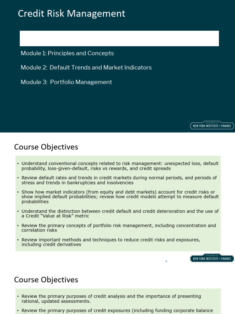 Overview of Risk Management | PDF | Credit Risk | Finance & Money ...