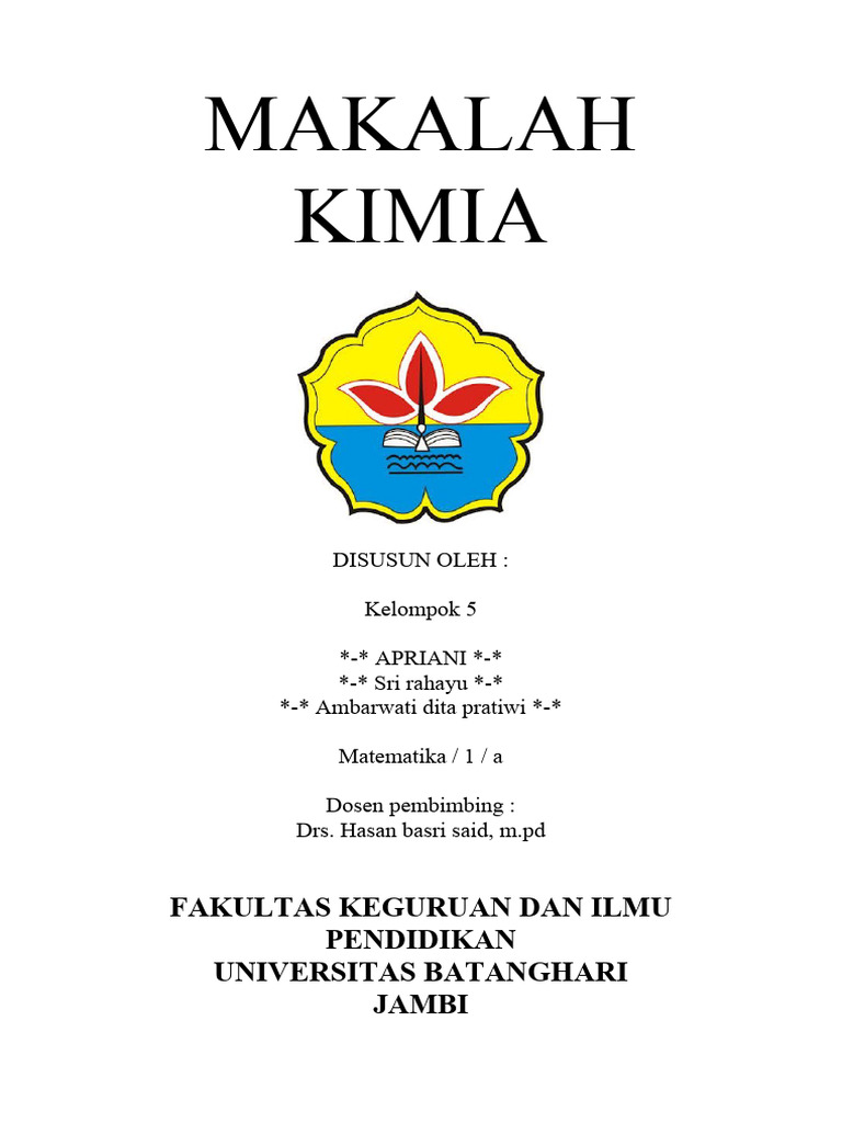 Makalah Kimia (Laporan) | PDF | Sains & Matematika