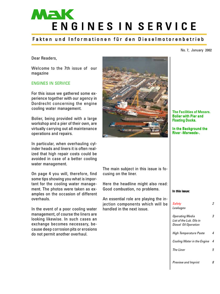 Maintenance Tips for MAK Engines | PDF | Piston | Wear