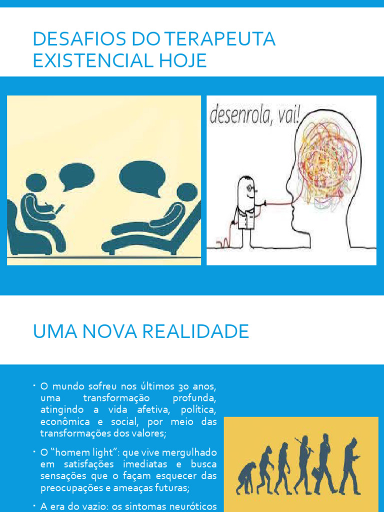 Desafios do Terapeuta Existencial Hoje | PDF | Existencialismo | Prazer