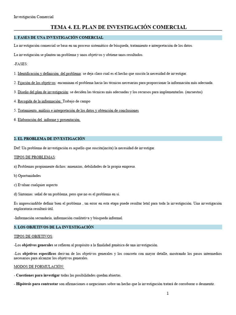 TEMA 4. Investigación Comercial | PDF | Cognición | Science