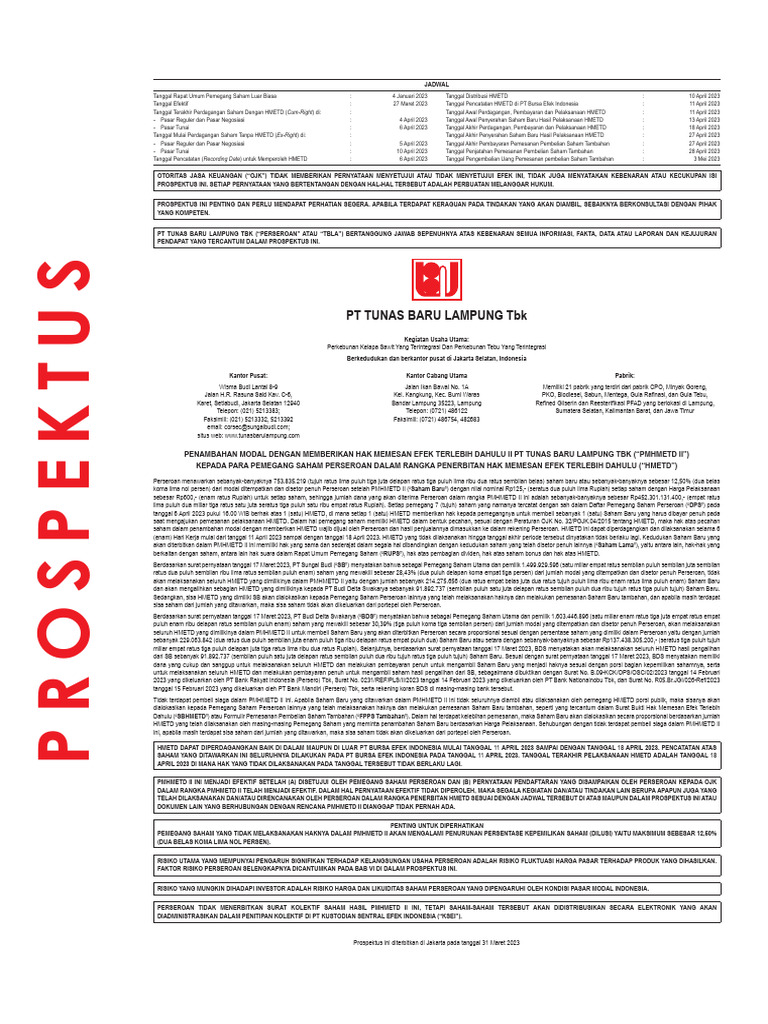 Buku Final Prospektus PMHMETDNTBLA 2023 | PDF