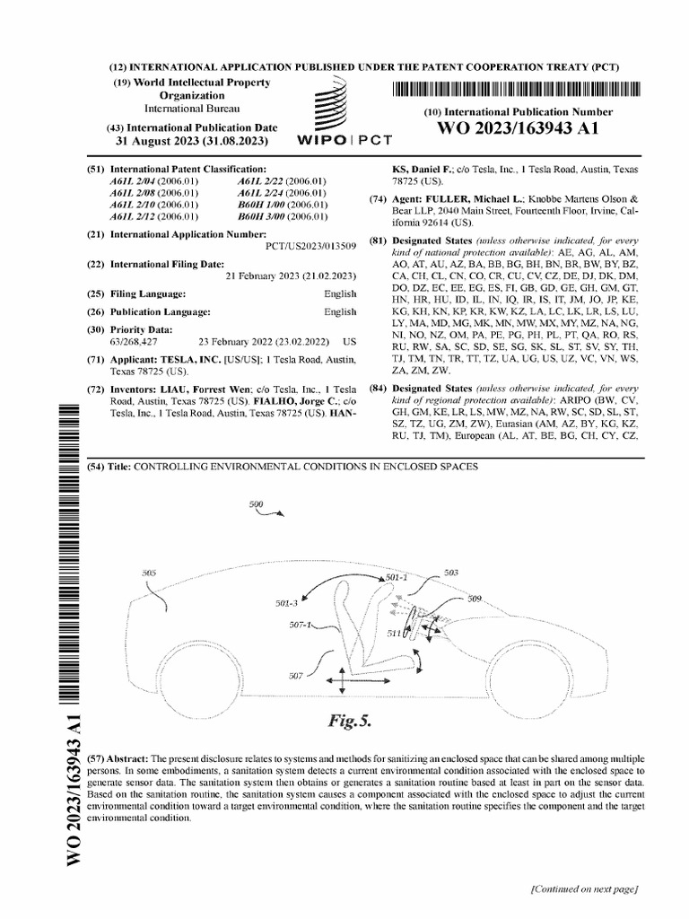 Tesla Robotaxi Patent Teases Automatic Sanitation System | PDF