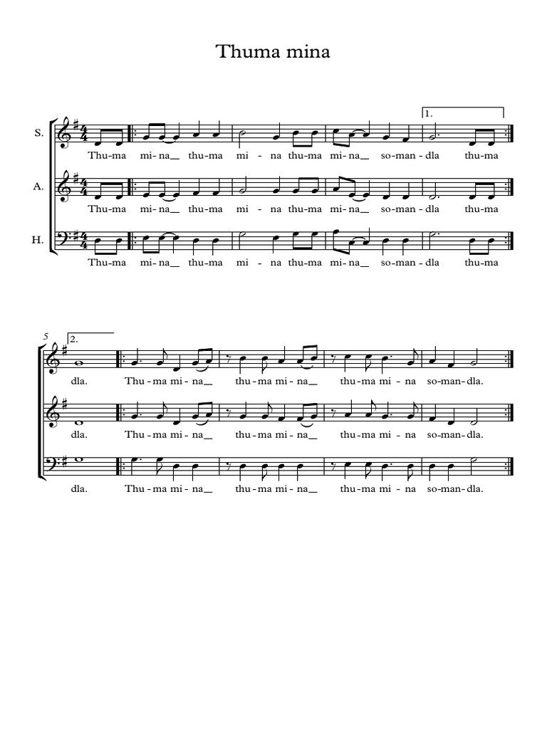 Thuma Mina - Partition Complète | PDF