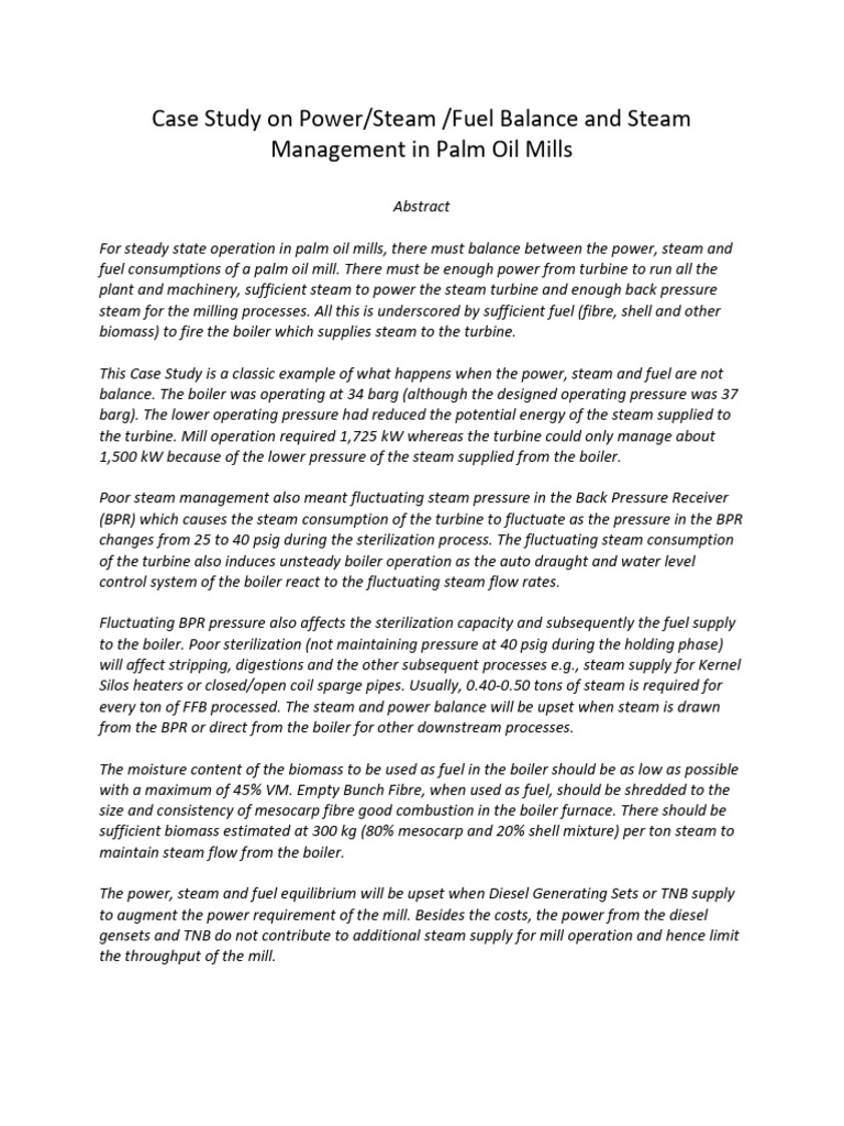 Power Steam and Fuel Balance in POM - A Case Study | PDF | Boiler | Steam