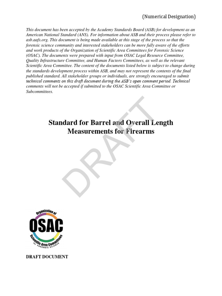 Firearm Barrel and Length Measurement Standard | PDF | Gun Barrel ...