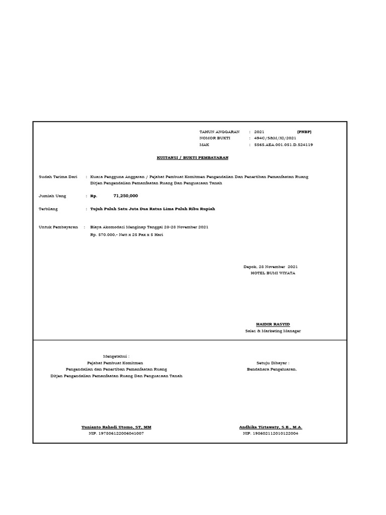 Template Kwitansi | PDF