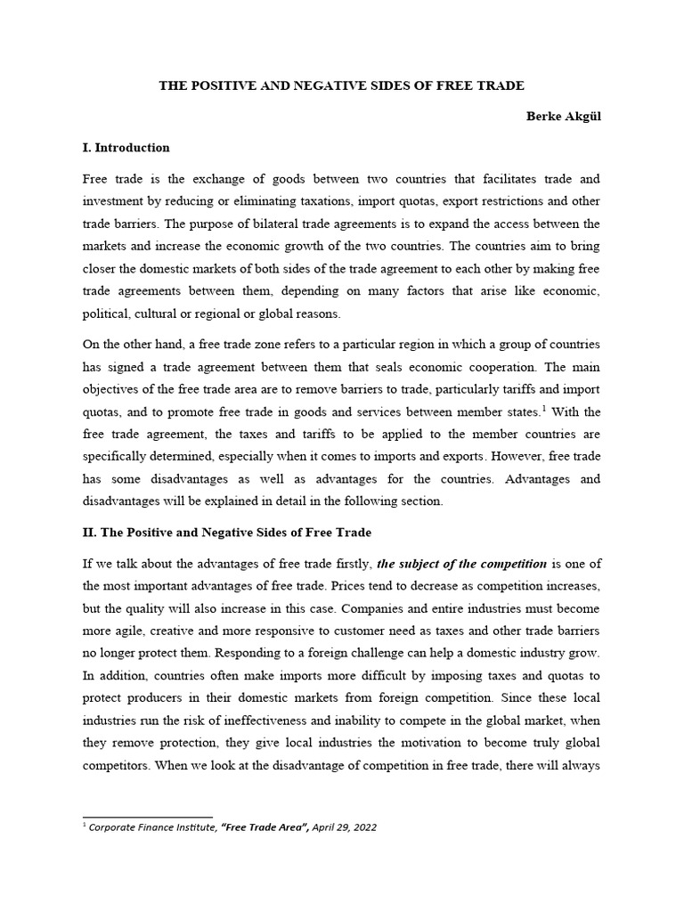 The Positive and Negative Sides of Free Trade | Download Free PDF ...