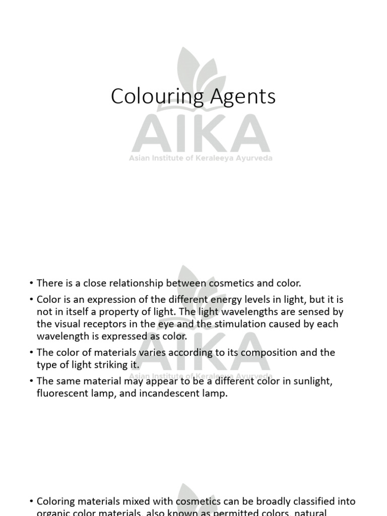 Colouring Agents | PDF