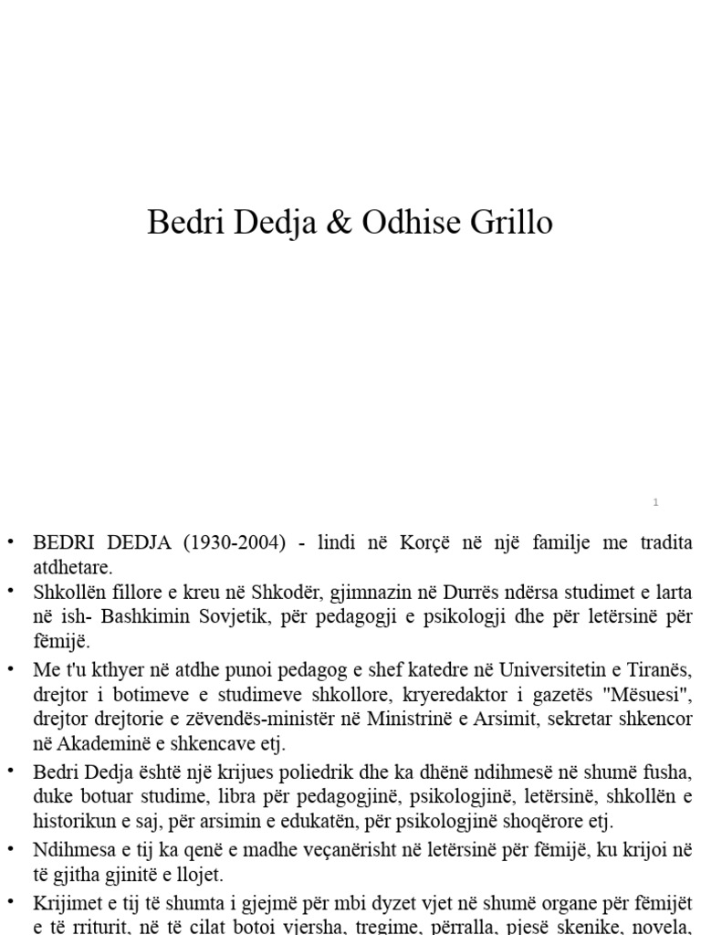 Bedri Dedja & Odhise Grillo | PDF