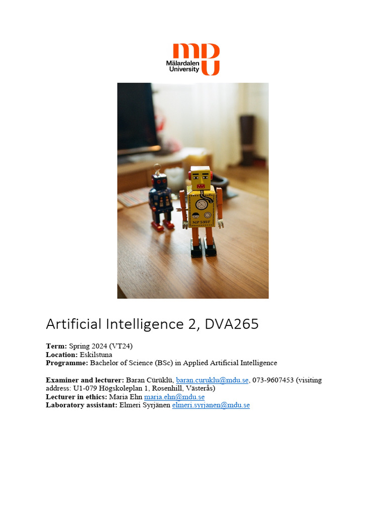 AI2 Course Overview vt24 (v0.2) | PDF | Artificial Intelligence | Intelligence (AI) & Semantics