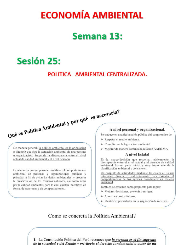 Sesiones 25 y 26 - Economía Ambiental | PDF | Ciencias de la Tierra ...