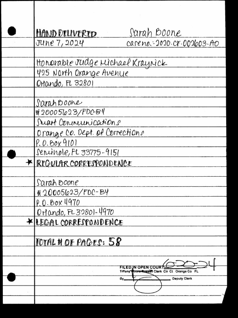 Sarah Boone Letter - June 7th 2024 | PDF