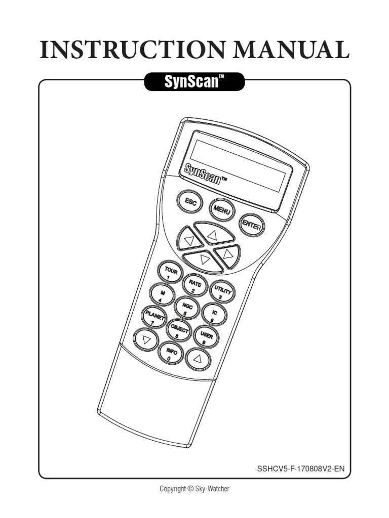 Synscan v5 Hand Control Manual Sshcv5-F-170808v2-En | PDF | Telescopic ...