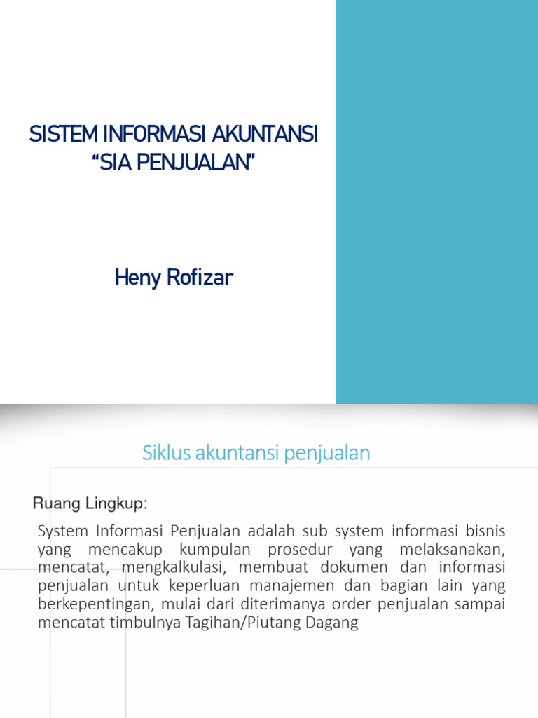 Materi SIA Penjualan | PDF