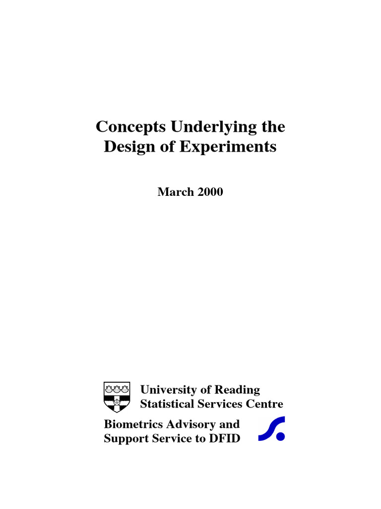 Concepts Underlying Design of Experiments | PDF | Experiment | Errors And Residuals