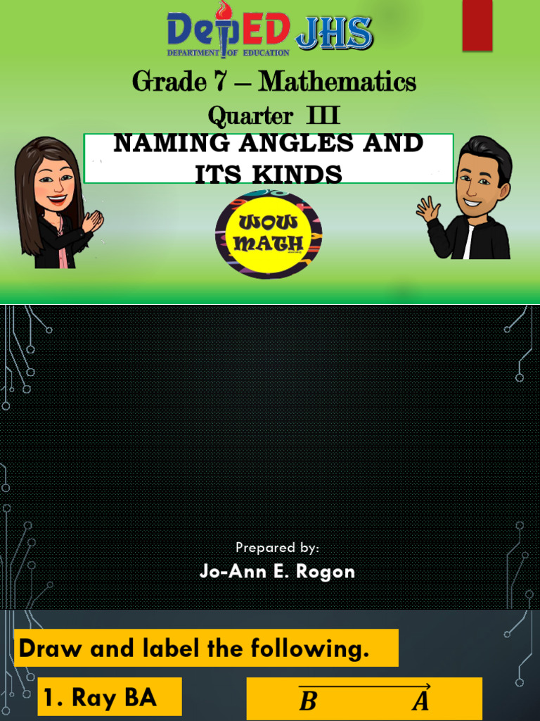 Math 7 - Naming Angles and Its Kinds | PDF | Angle | Geometry