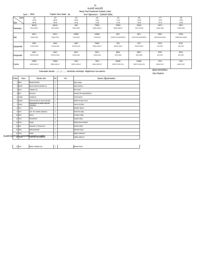 Sinif Programi 16 Mayis | PDF