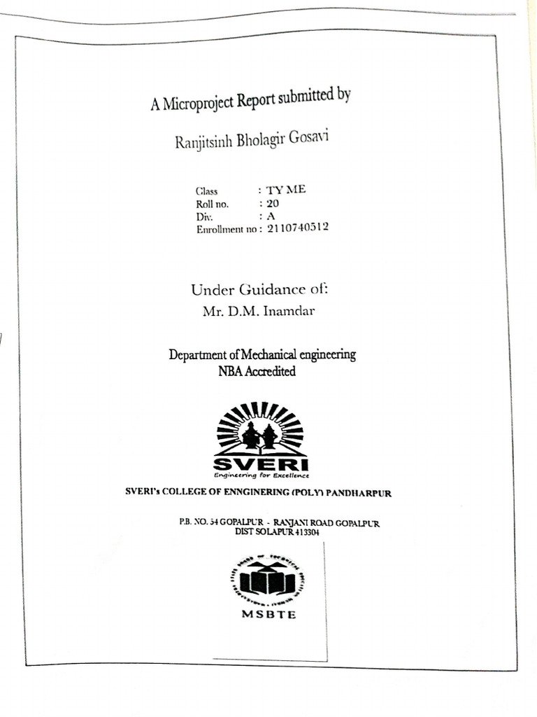 Catia Micro-Project Sample Copy For Referance | PDF