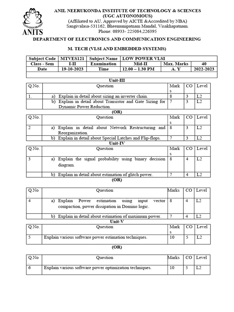 Old Mid2 - 2023 - 2024 | PDF | Electrical Circuits | Computer Engineering
