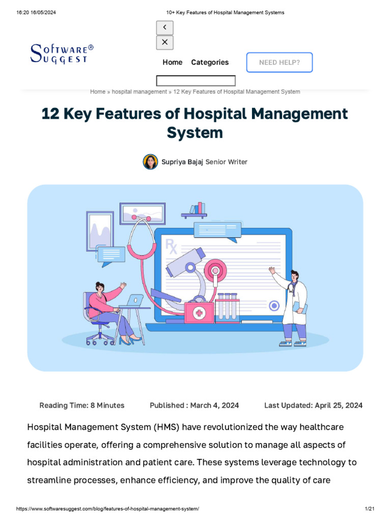 10+ Key Features of Hospital Management Systems | PDF | Electronic ...