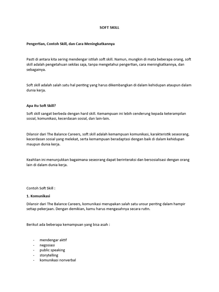 Makalah Soft Skill | PDF | Karier & Perkembangan
