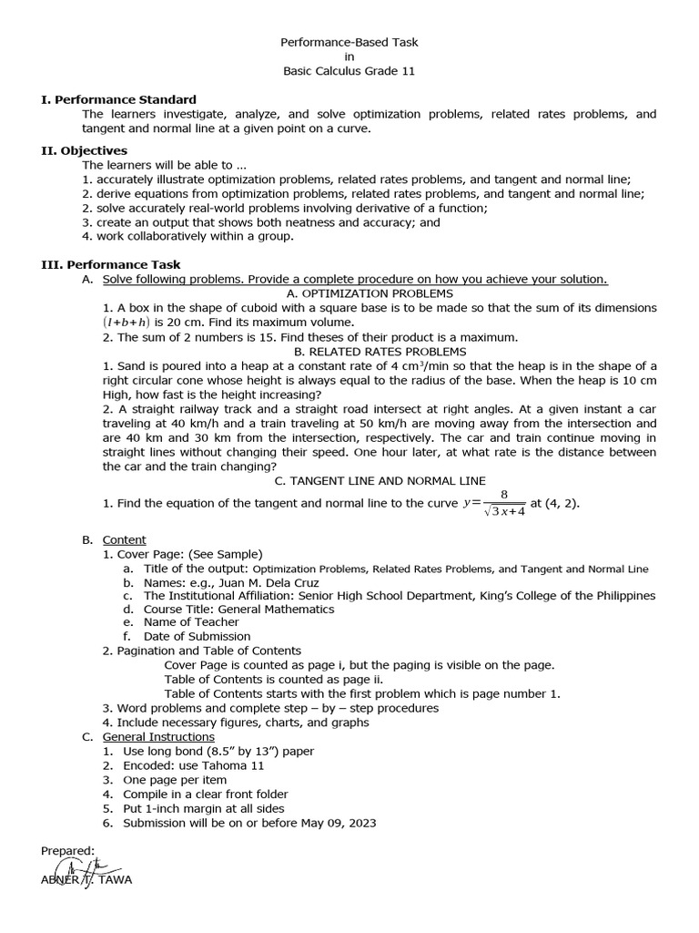 Pt-Basic - Cal - 3 | PDF | Tangent | Volume