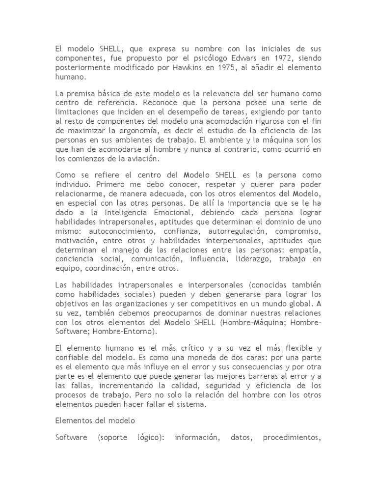 El Modelo SHELL | PDF | Control de tráfico aéreo | Software
