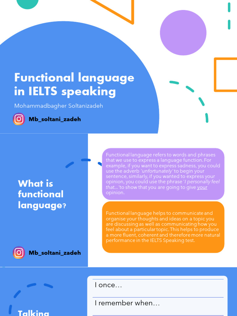 Functional Language in IELTS Speaking | PDF | Cognition | Human Communication