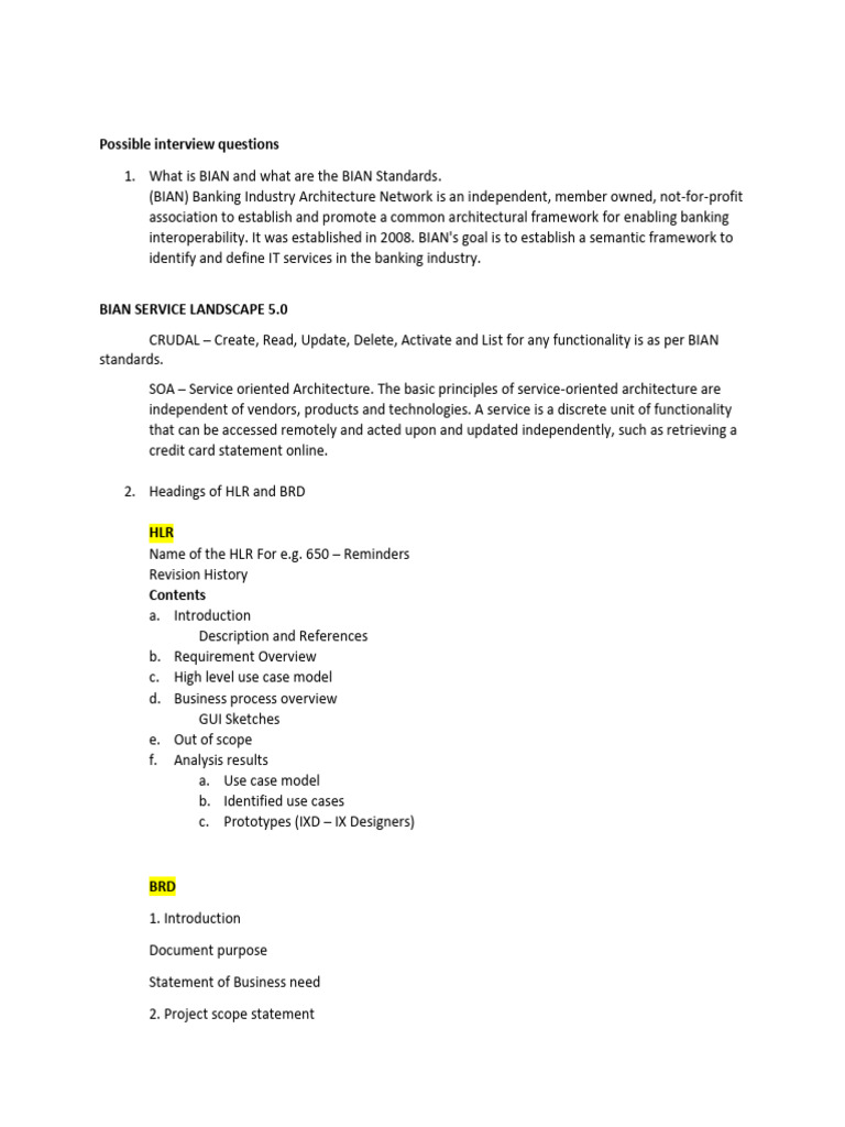 Possible Interview Questions | PDF | Loans | Lease