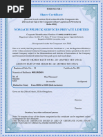 Format of SH 1 Share Certificate | PDF