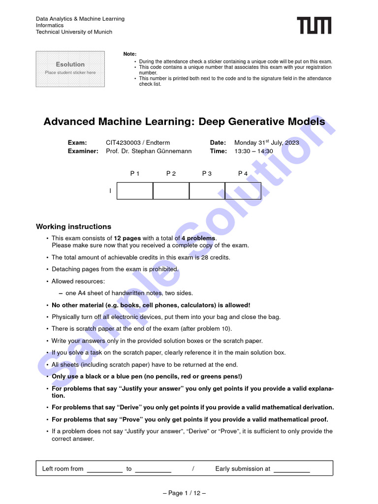 DGM 2023 Endterm Solution | PDF | Mathematical Analysis | Mathematics