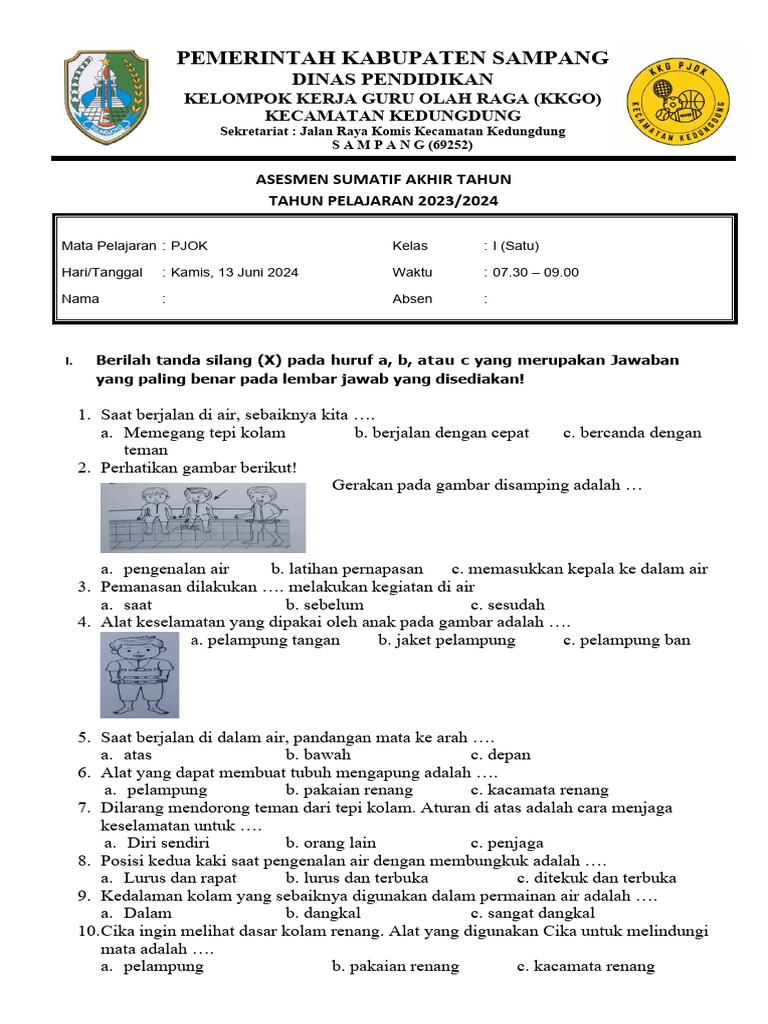 Sas 2 Kelas 1 - Pjok | PDF