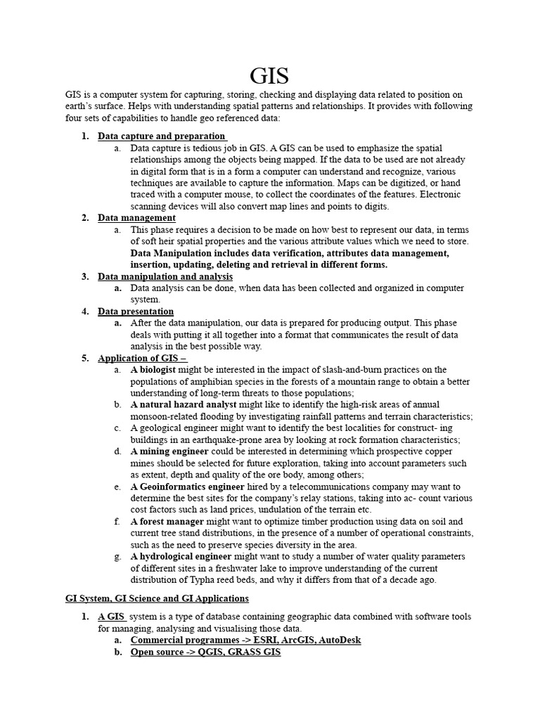 GIS Notes | PDF | Geographic Information System | Databases