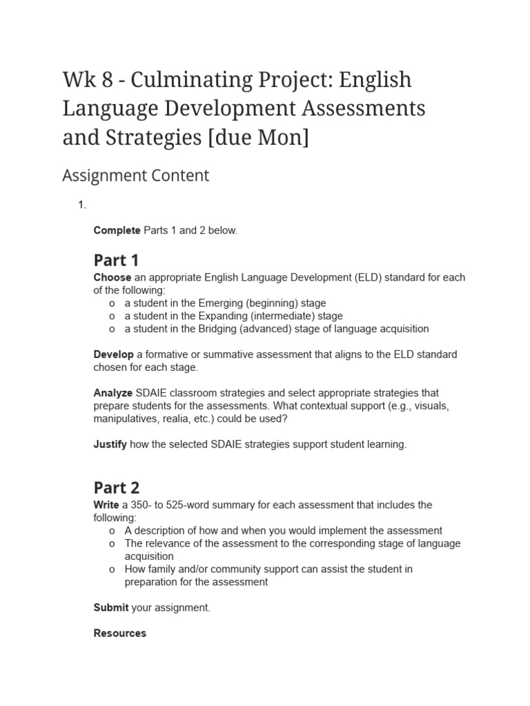 English Language Development Assessments and Strategies | PDF | Reading ...