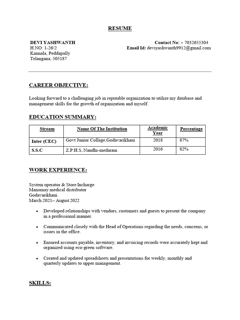 Devi Yashwanth - Resume - Apna | PDF | Computing | Software
