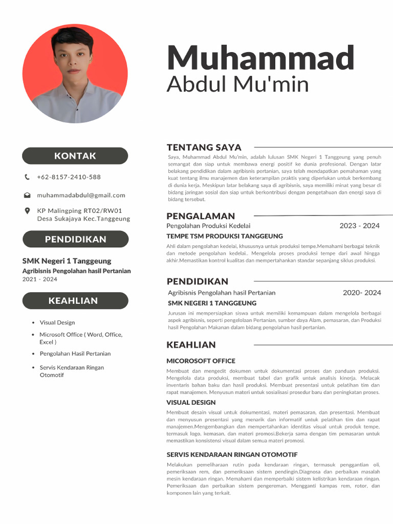 Muhammad Abdul Mu'Min CV | PDF