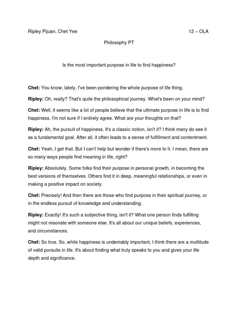 Life's Purpose: Beyond Happiness | PDF | Meaning Of Life | Happiness