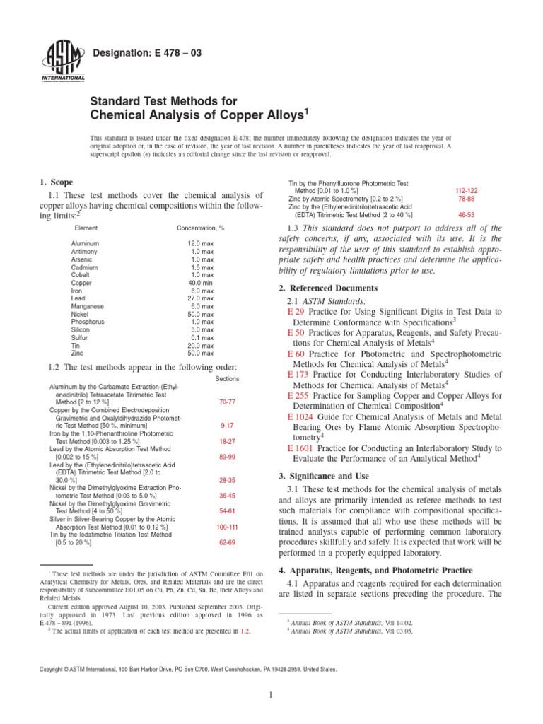 Astm E478 | PDF | Titration | Chemistry