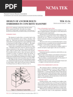 TEK 12-03B. Design of Anchor Bolts Embedded in Concrete Masonry (2009 ...