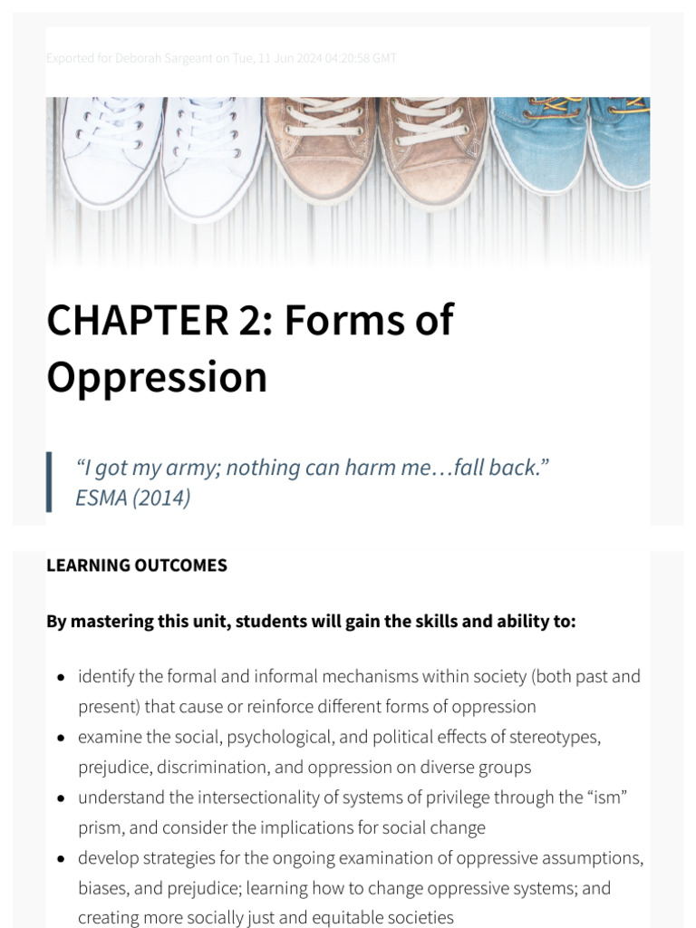 CHAPTER 2 - Forms of Oppression - Top Hat | PDF | Discrimination ...