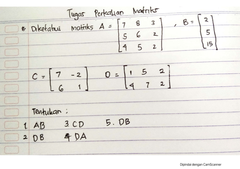 Tugas Perkalian Matriks | PDF
