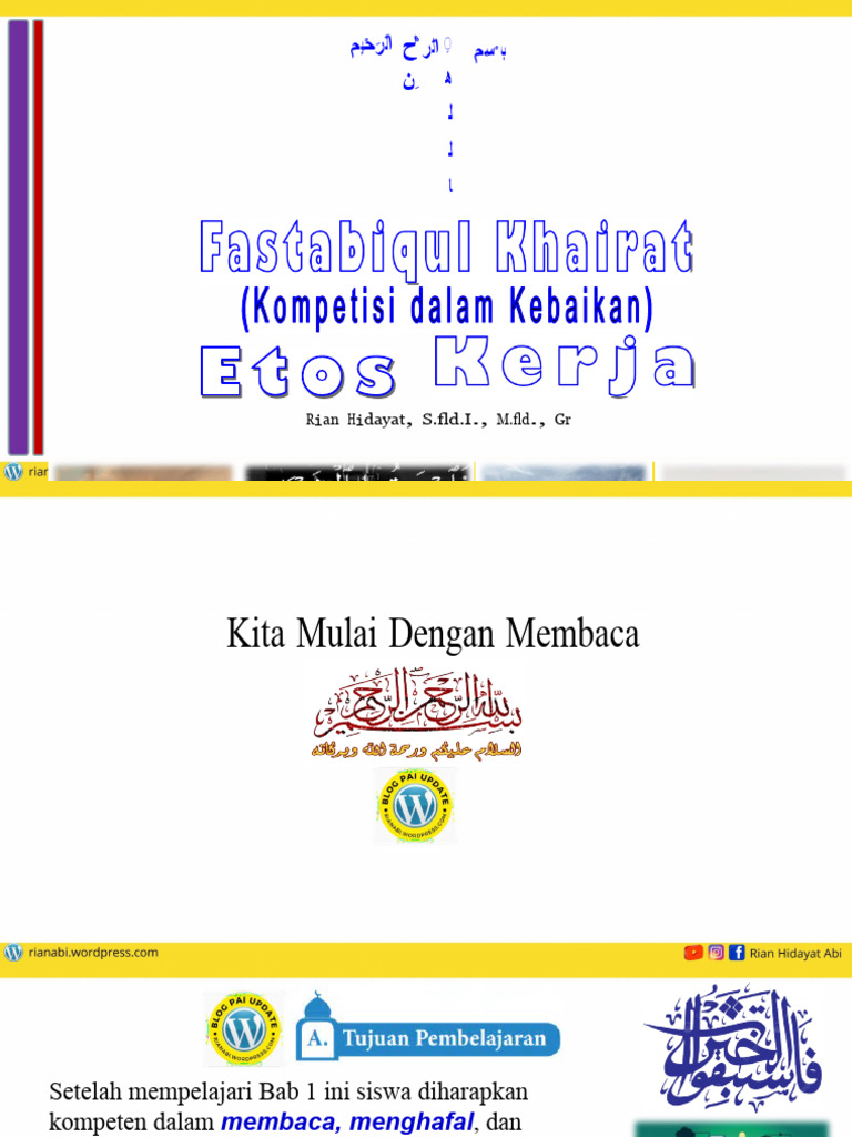 Bab 1 Fastabiqul Khairat Dan Etos Kerja | PDF