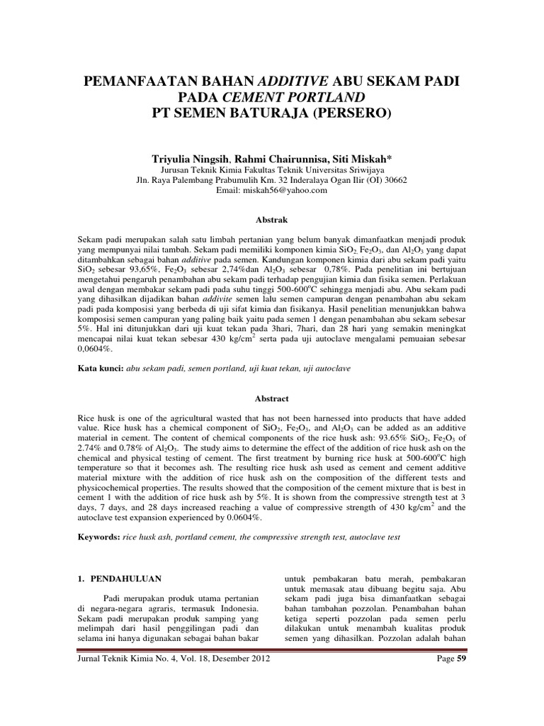 Abu Sekam Padi | PDF