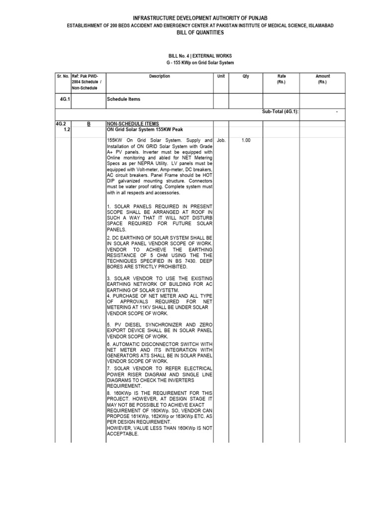 4G - Solar System BOQ | PDF | Solar Power | Photovoltaics