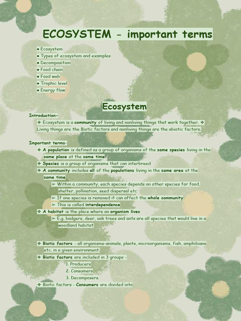 Ecosystem Grade 7 | PDF | Food Web | Ecosystem