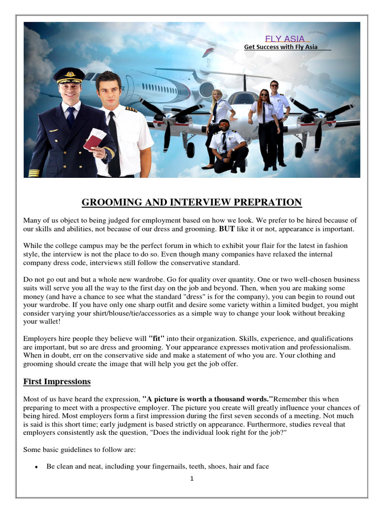 Grooming and Training Module Book in Fly Asia | PDF | Flight Control ...