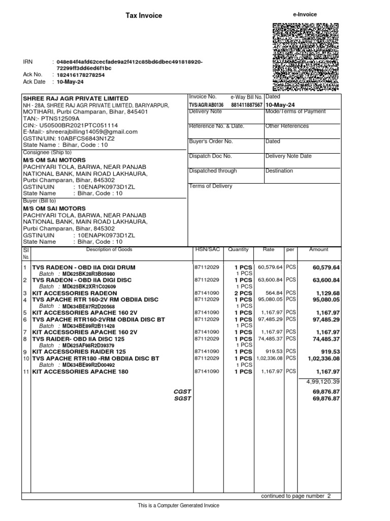 Tax Invoice | PDF | Public Finance | Trade